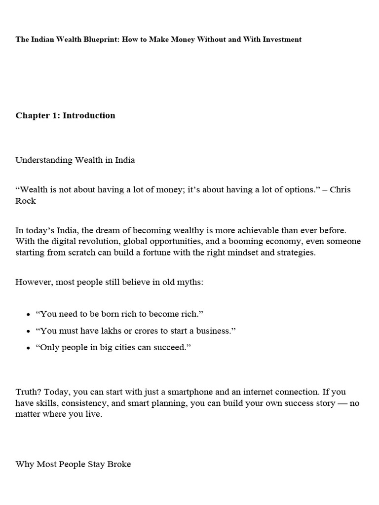 The Indian Wealth Blueprint How To Make Money Without and With ...