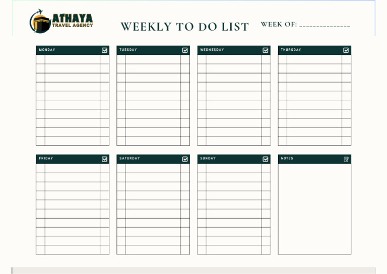 Weekly To Do List Landscape Planner | PDF