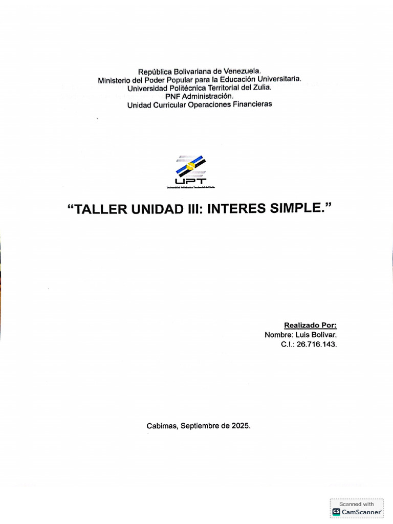 Taller 3 - Interes Simple | PDF