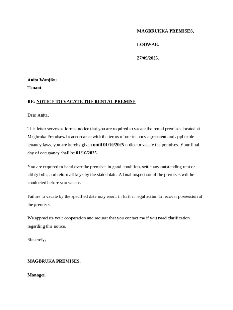 Notice Mabruka Rental House | PDF