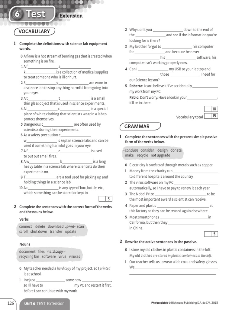 Achievers B1 Test Unit 6 Extension | PDF | 3 D Film | Coffee