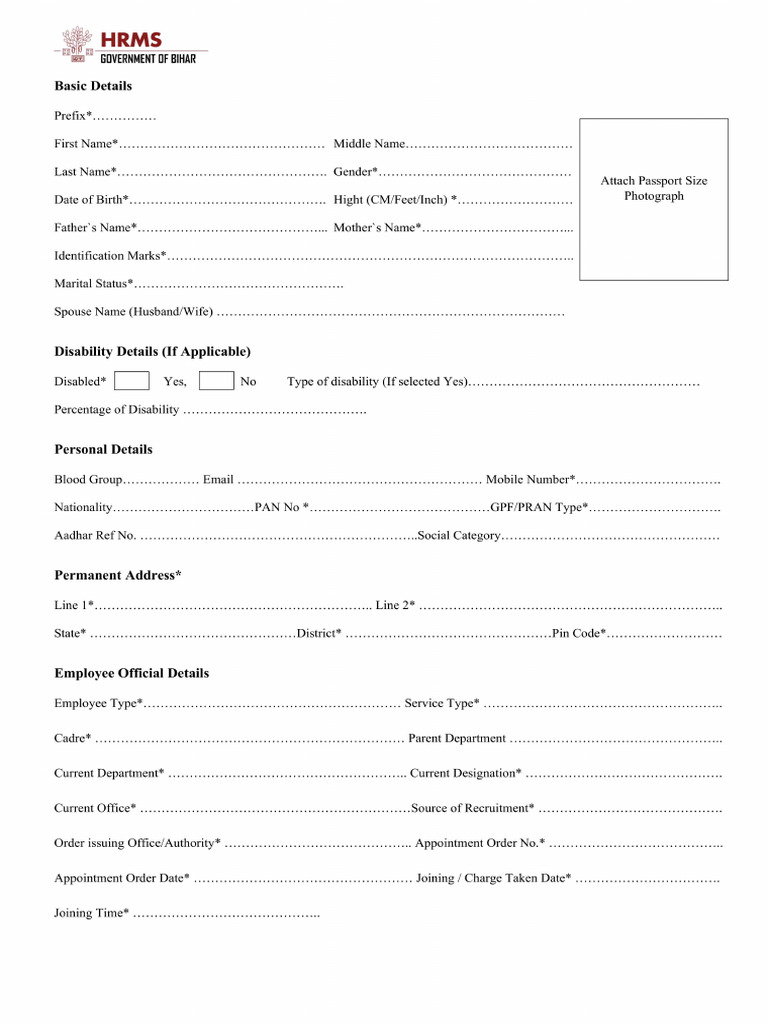 Hrms Onboarding Form | PDF