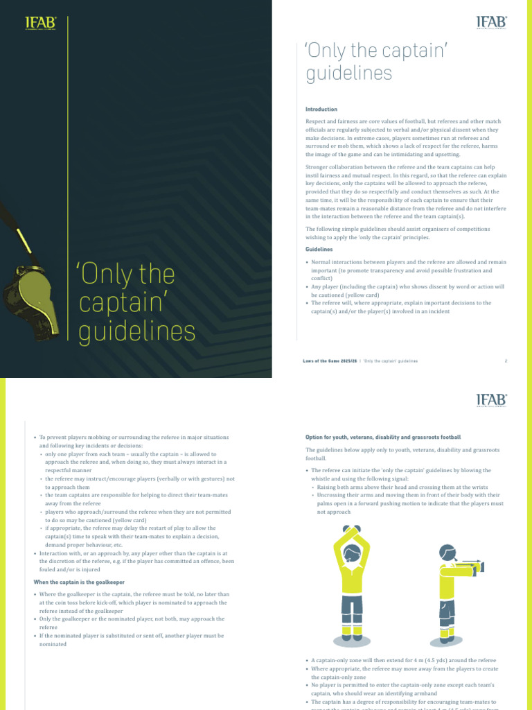 Only The Captain Can Approach The Referee Guidelines For Competitions ...