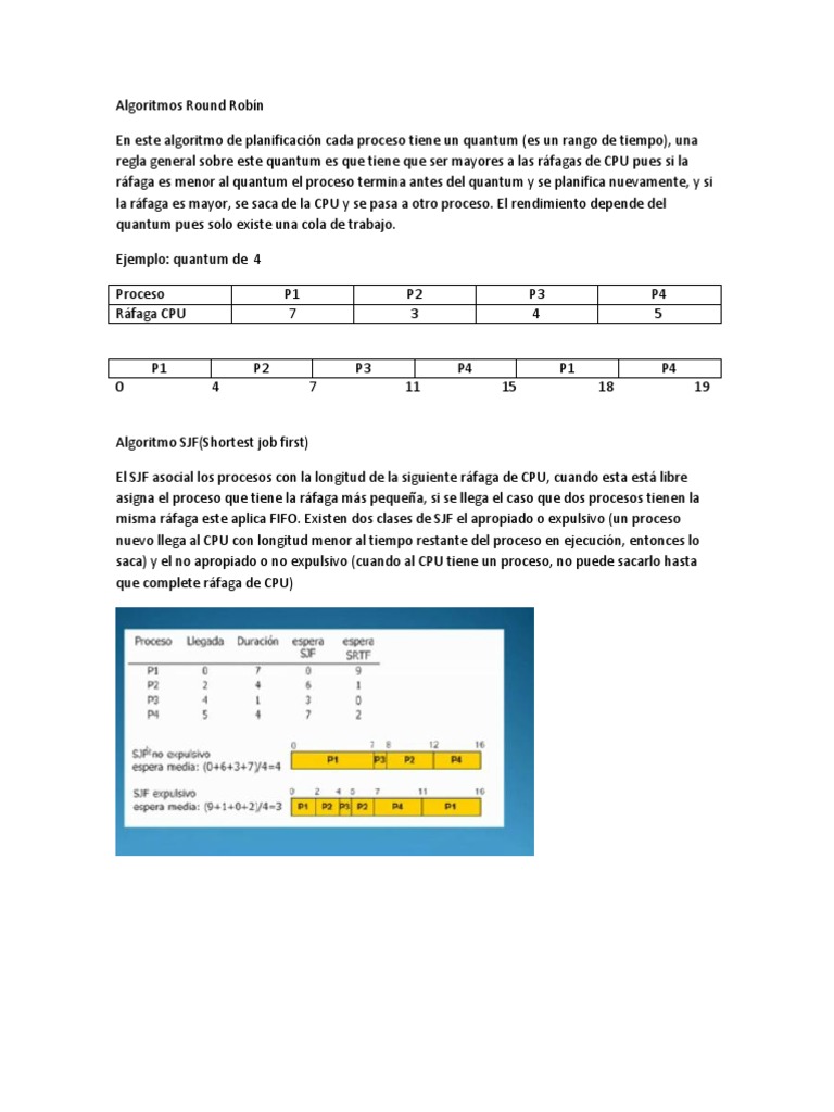 Algoritmos Round Robin | PDF | Computación concurrente | Tecnología de ...