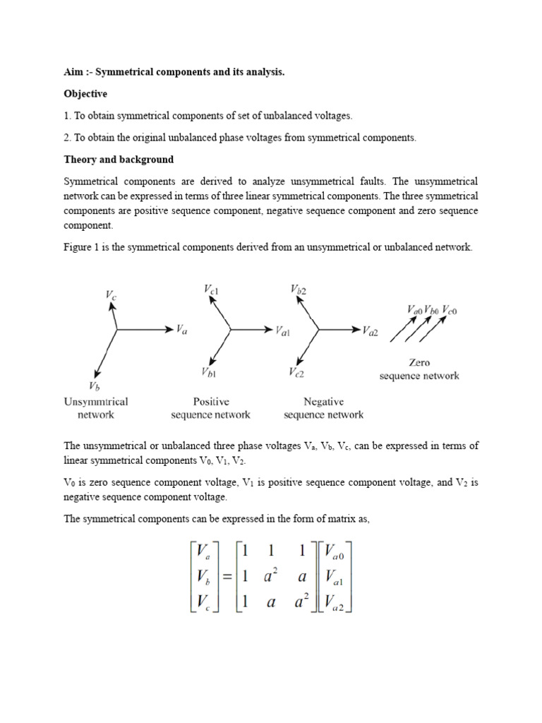 Symmetrical Components Analysis Guide | PDF | Power (Physics) | Algebra