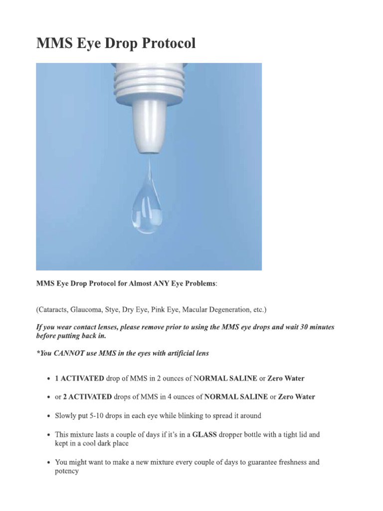 MMS Eye Drop Protocol | PDF