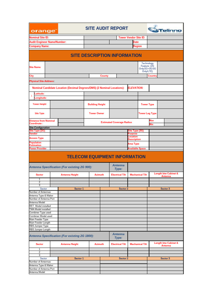 Telinno Site Audit Report Template | PDF | Direct Current | Rectifier