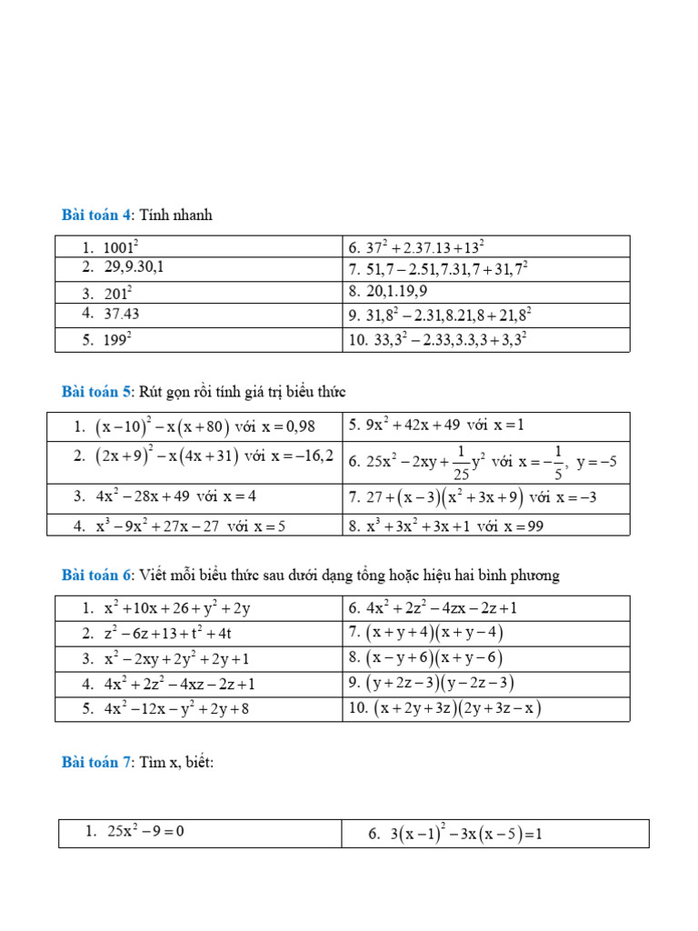 Bai Tap Ve Hang Dang Thuc | PDF