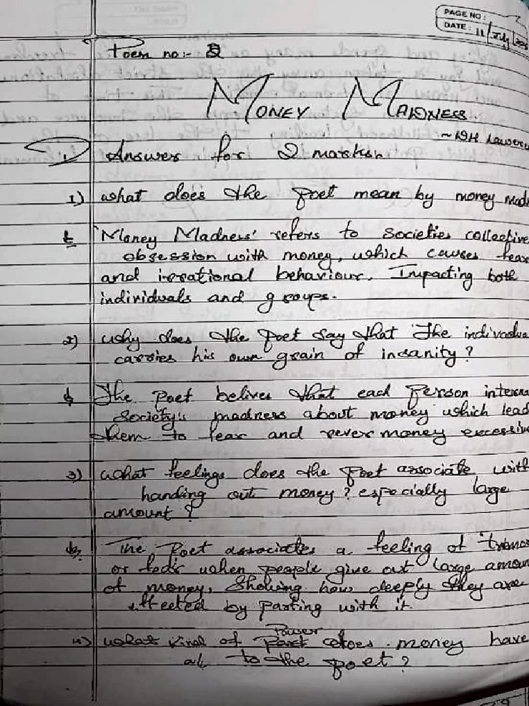 Money Madness Notes | PDF
