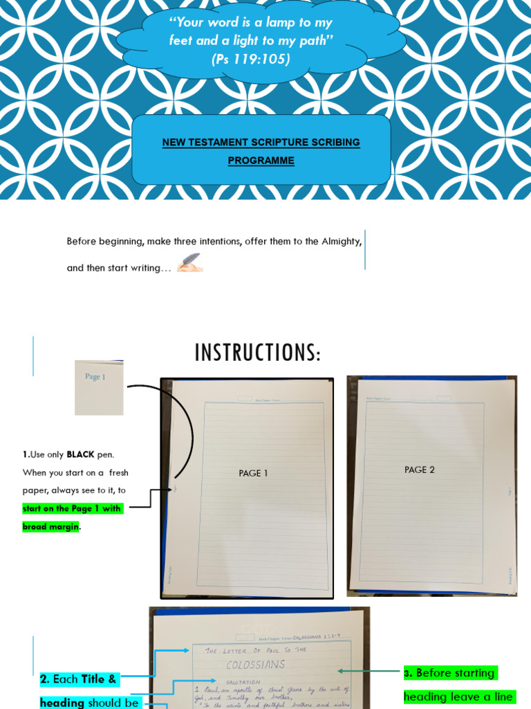 Instructions For Bible Writing | PDF