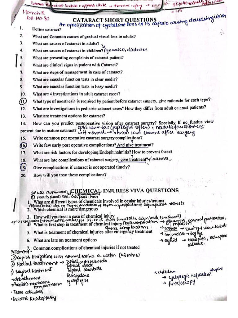 Viva Question EYE | PDF