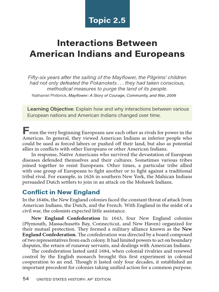 Interactions: Indians and Europeans 2.5 | PDF | Native Americans In The ...