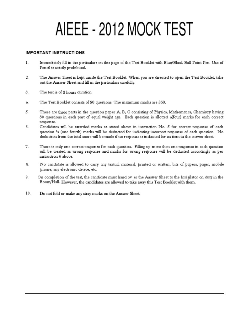 Aieee Questions +solutions | PDF | Business