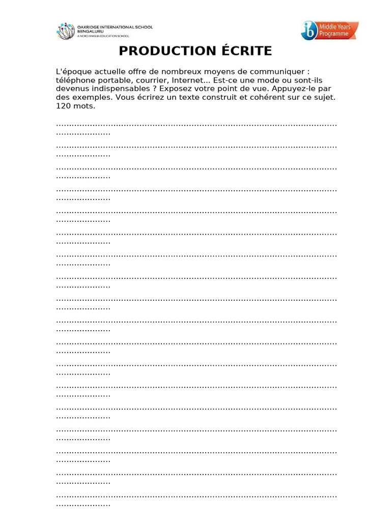 MYP 5 Writing | PDF