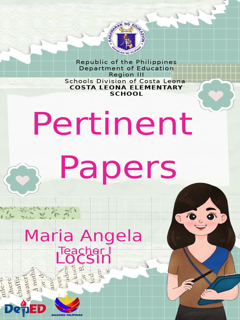 Editable Cover Page Pertinent Papers | PDF