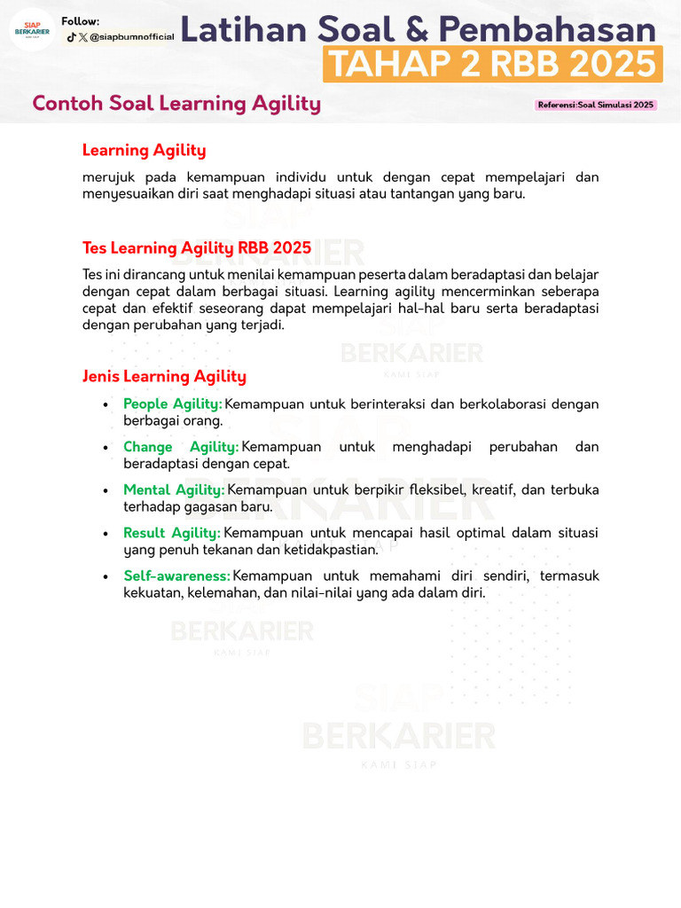 Learning Agility 2025 - Paket 1-6 (18 Mei 2025) | PDF
