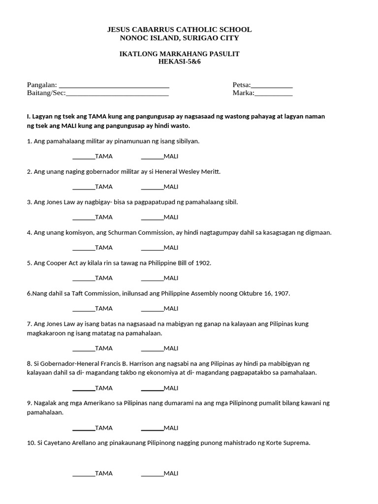 Grade 5&6 Hekasi | PDF