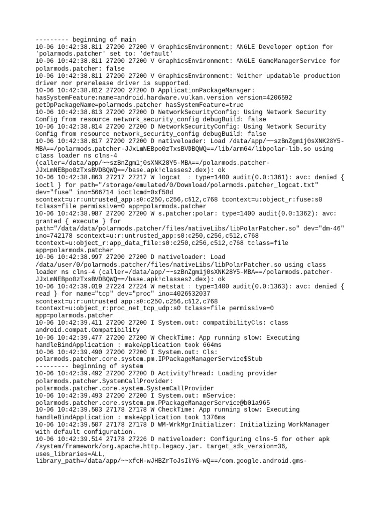 polarmods.patcher_logcat | PDF | Software | Computing