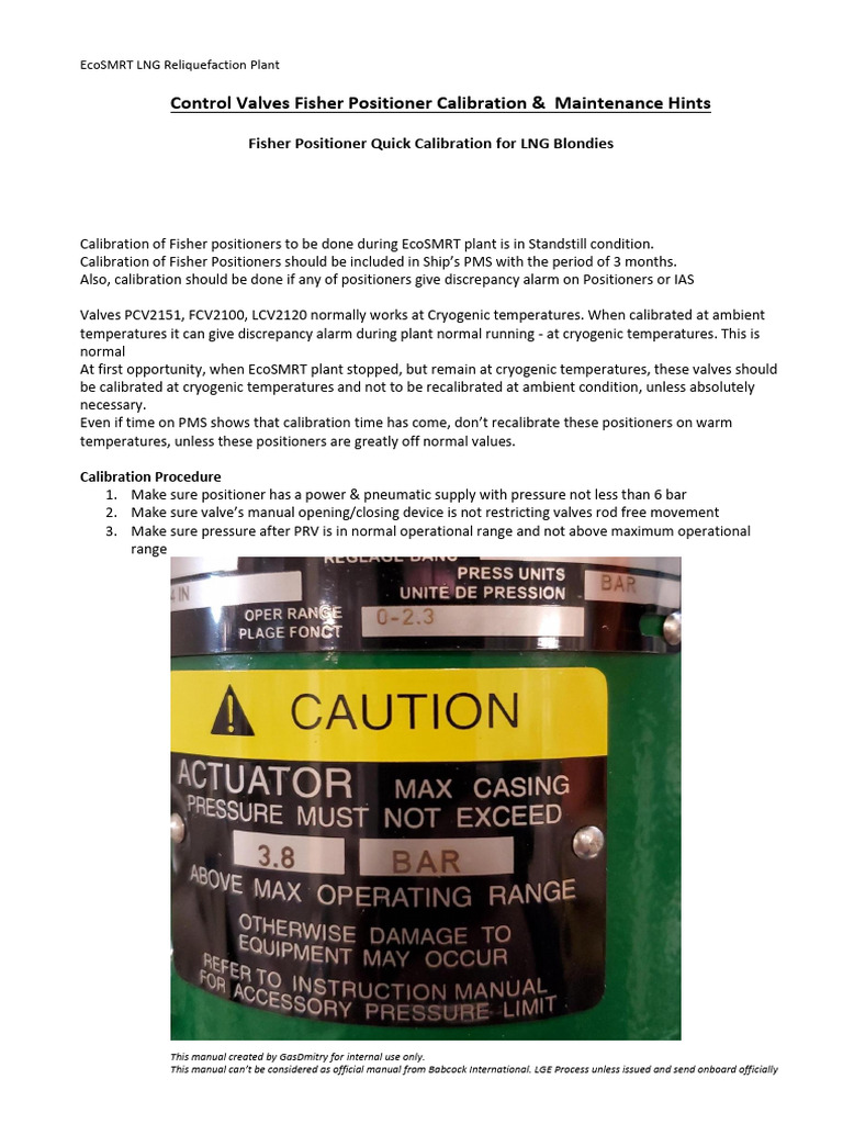 Fisher Positioner Calibration Guide | PDF | Calibration