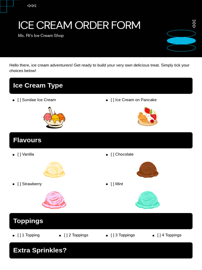 Custom Ice Cream Order Form | PDF