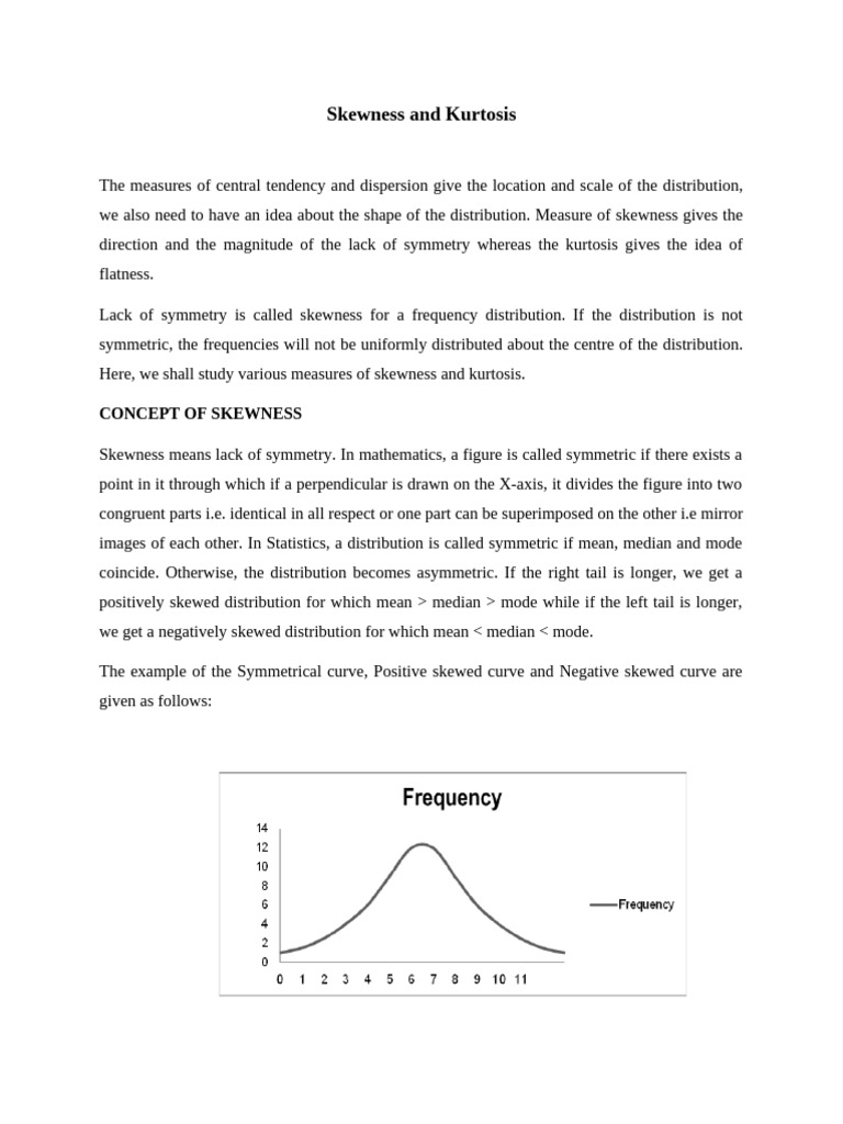 Lecture On Skewness & Kurtosis | PDF | Skewness | Statistical Analysis