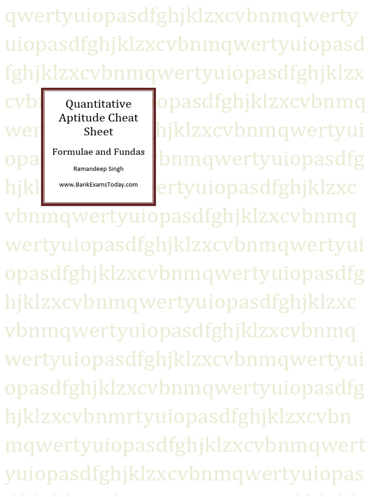 Quantitative Aptitude Cheat Sheet | PDF | Triangle | Triangle Geometry