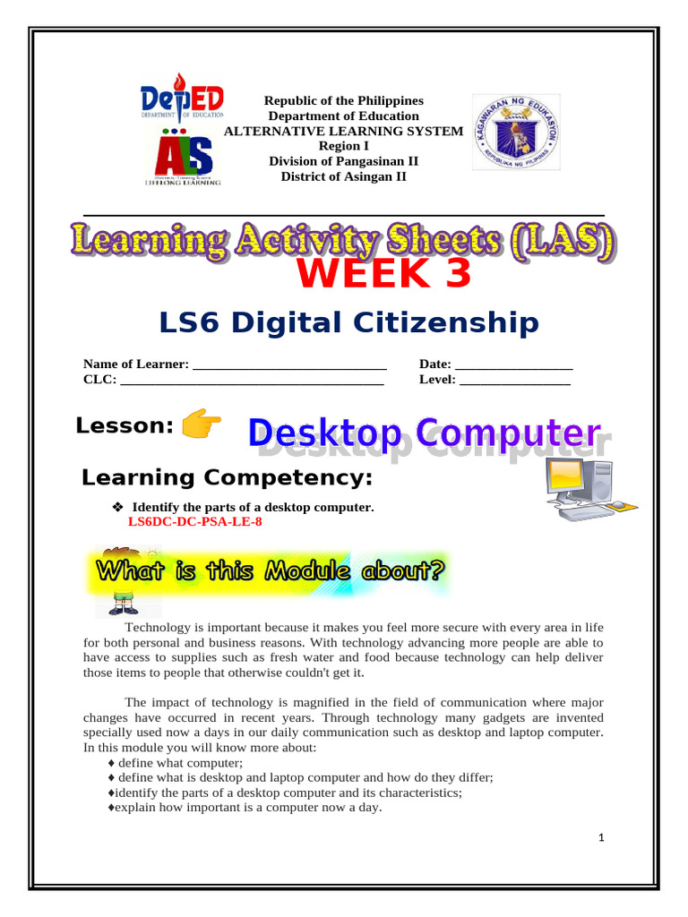 LS6 LAS Desktop Computer | PDF | Desktop Computer | Personal Computers