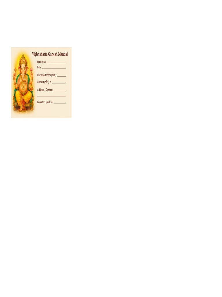 Vighnaharta Ganesh Mandal Receipt Book | PDF
