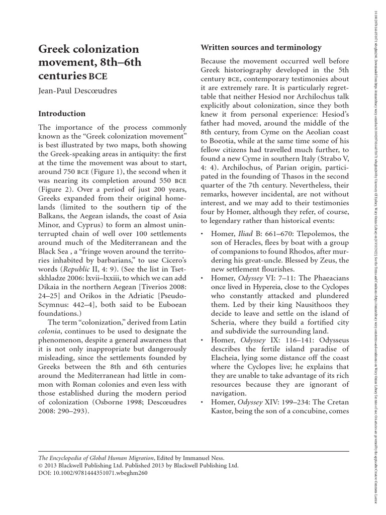 Greek Colonization Movement 8th 6th Cent | PDF | Classical Antiquity ...