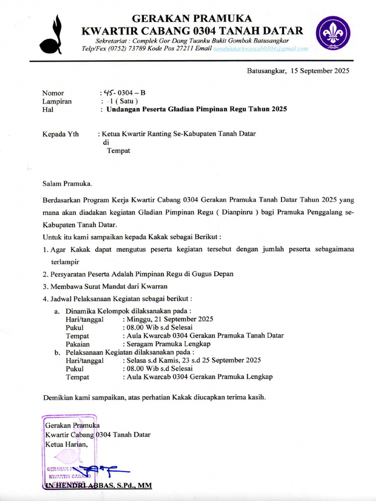 Surat Gladian Pinru | PDF