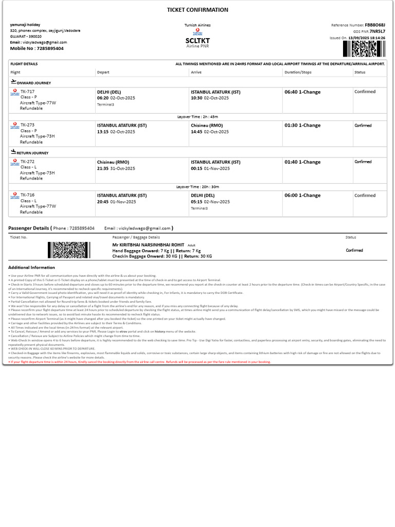 Flight Ticket Confirmation Details | PDF | Identity Document | Aviation