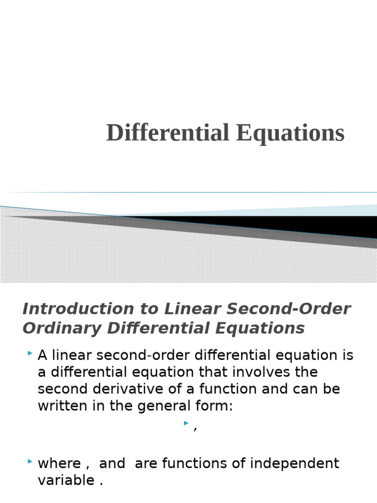 Differential Equations Second Order Differential Equations | PDF ...