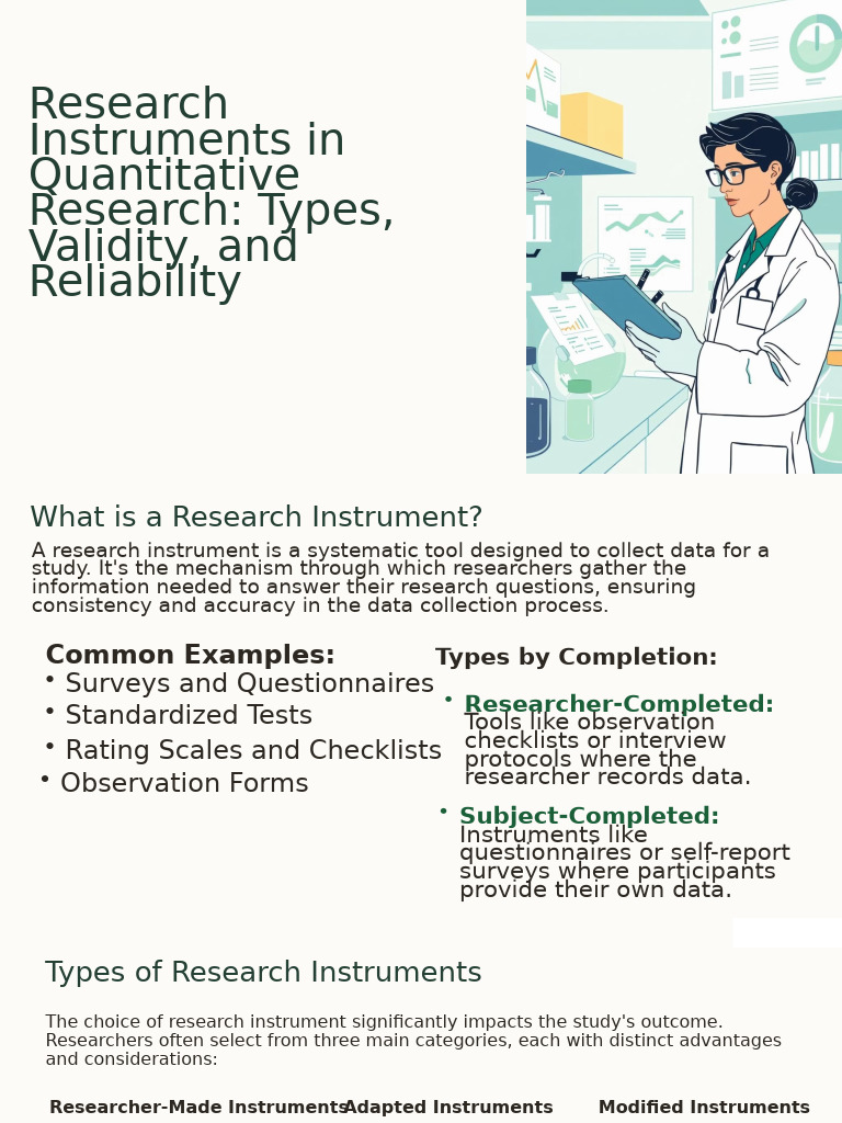 Research Instruments in Quantitative Studies | PDF | Validity ...