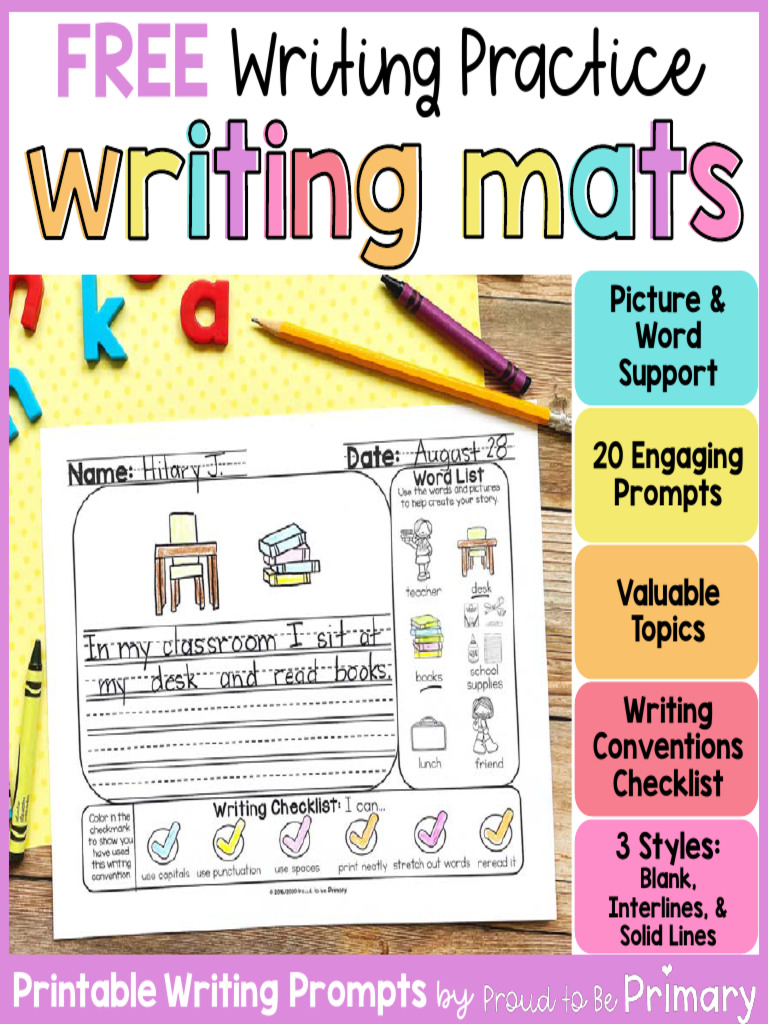 Free Printable Writing Mats for Kids | PDF | Written Communication ...