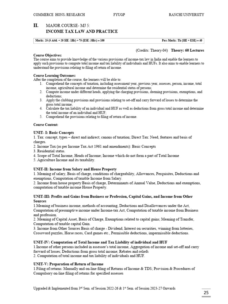 Sem 3 Syllabus 2023-27 | PDF | Matrix (Mathematics) | Tax Deduction
