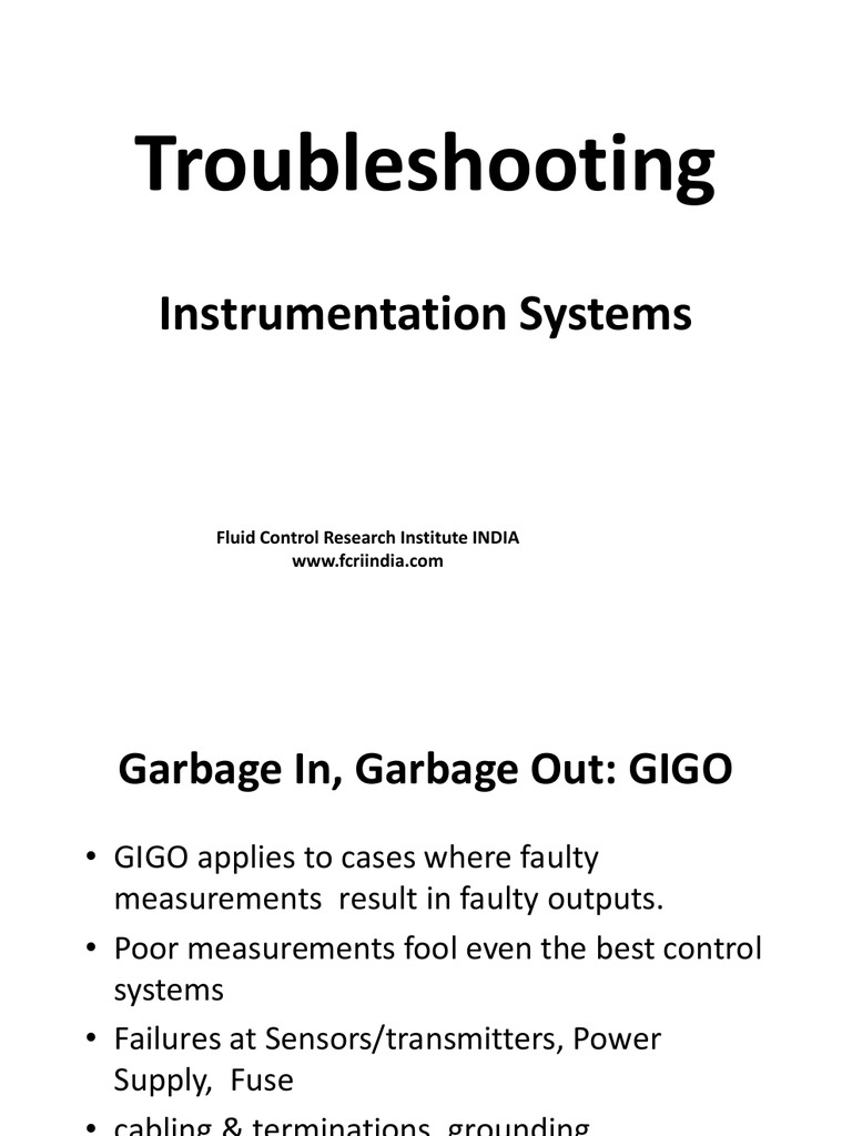 Troubleshooting Instrumentation Systems | PDF | Troubleshooting ...