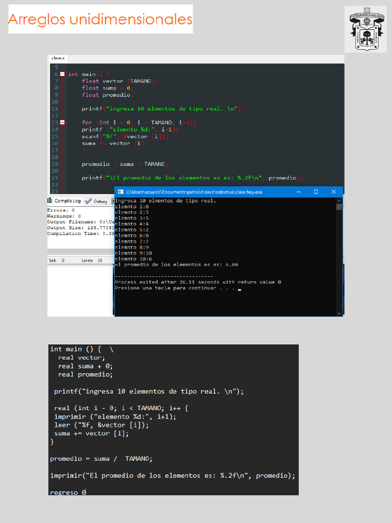 Arreglos Unidimensionales | PDF