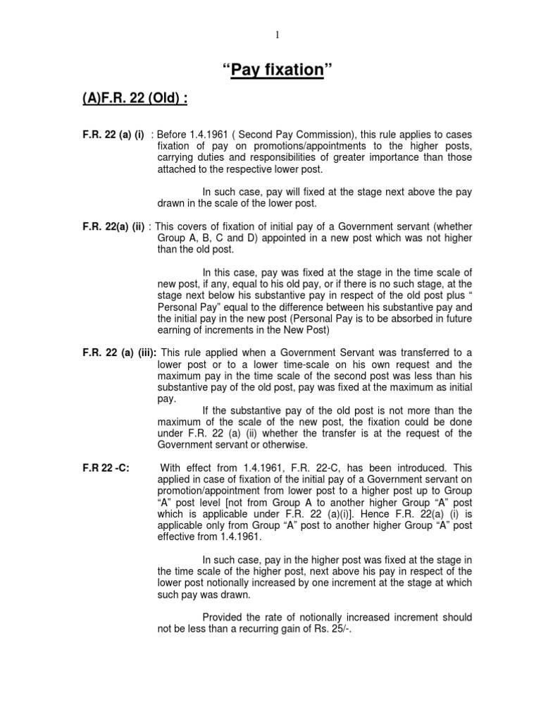 FR 22 Pay Fixation Guidelines | PDF | Withholding Tax | Public Law