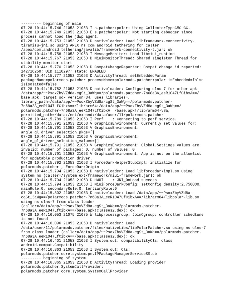 polarmods.patcher_logcat | PDF | Zip (File Format) | Java (Programming Language)