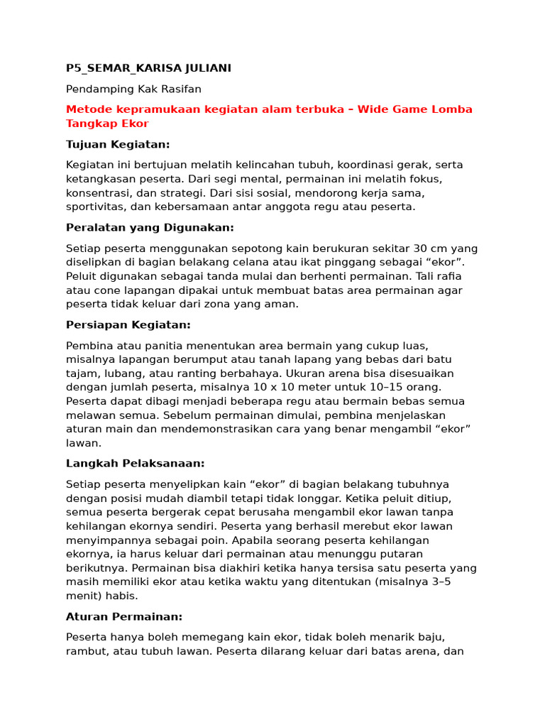 p5 Semar Karisa Juliani | PDF