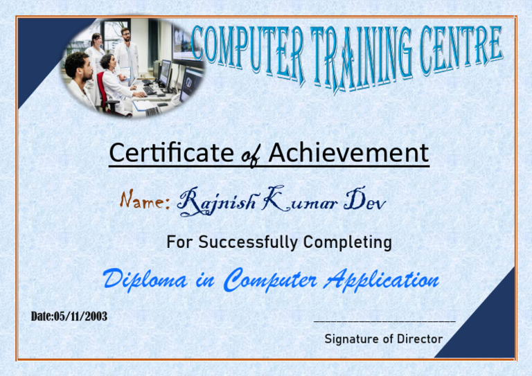 Diploma in Computer Application Certificate | PDF