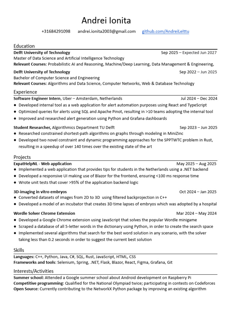 CV Andrei Ionita Google | PDF | Artificial Intelligence | Intelligence (AI) & Semantics