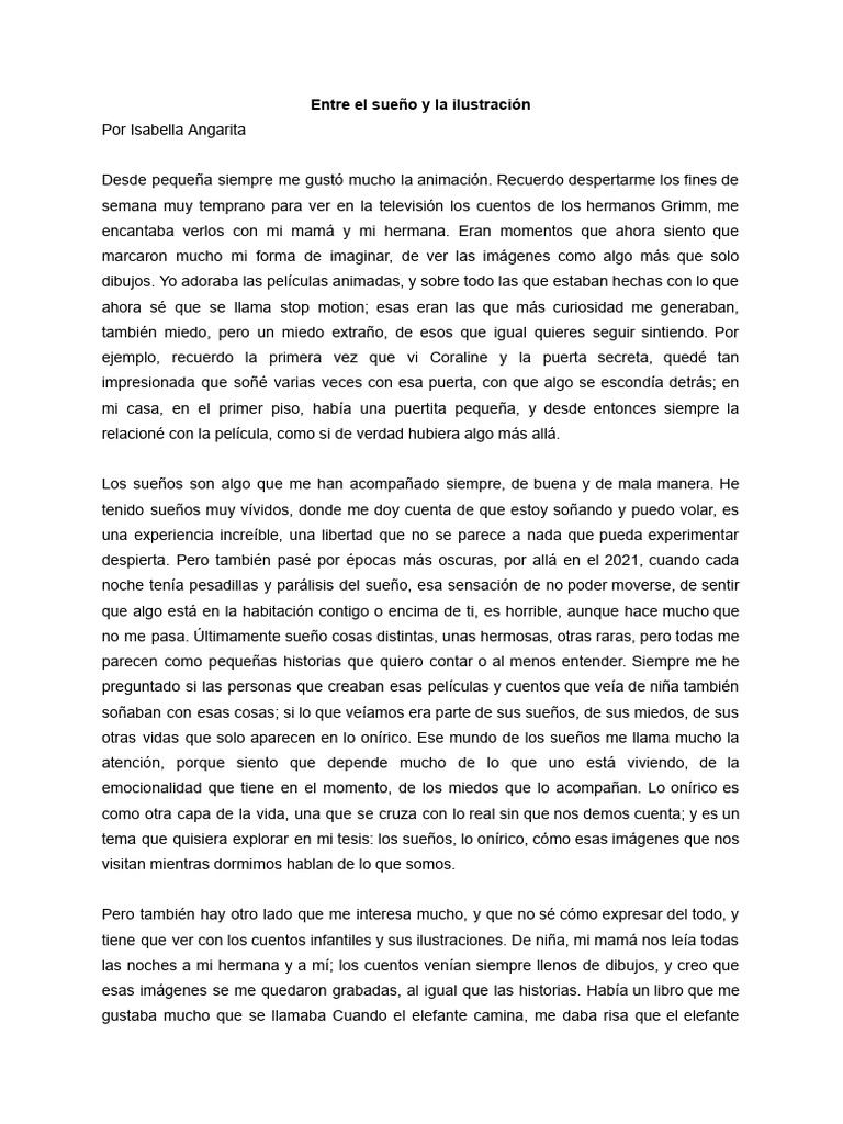 Sueños e Ilustraciones en la Infancia | PDF | Sueño