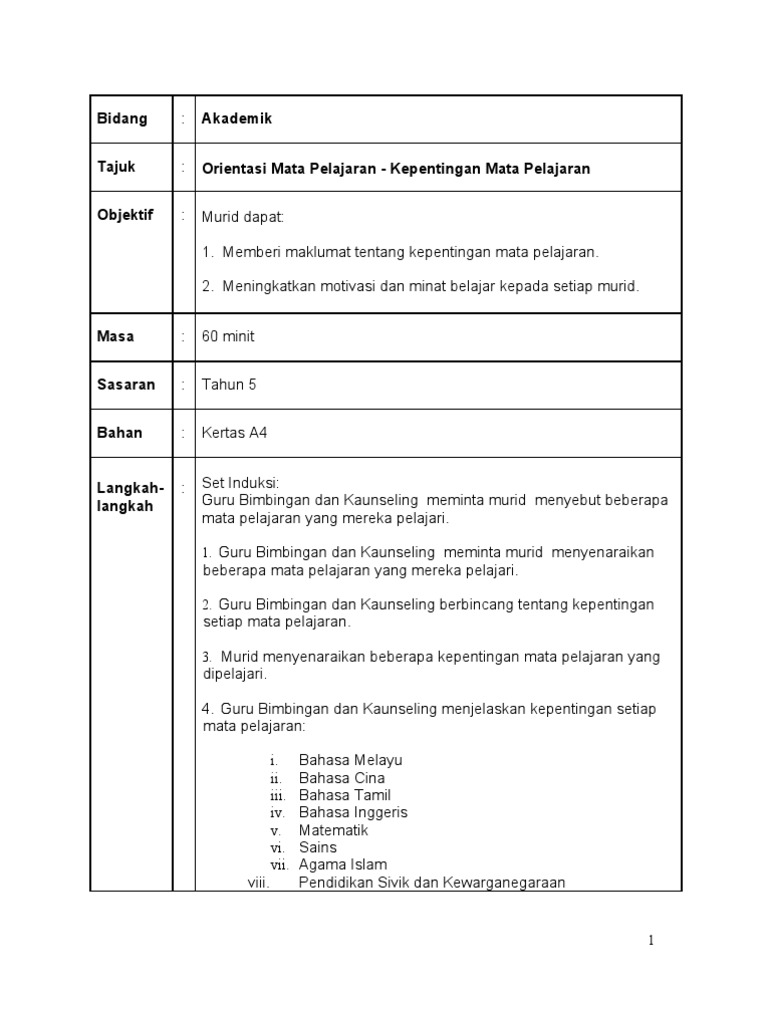 Modul Bimbingan Tahun 5 | PDF