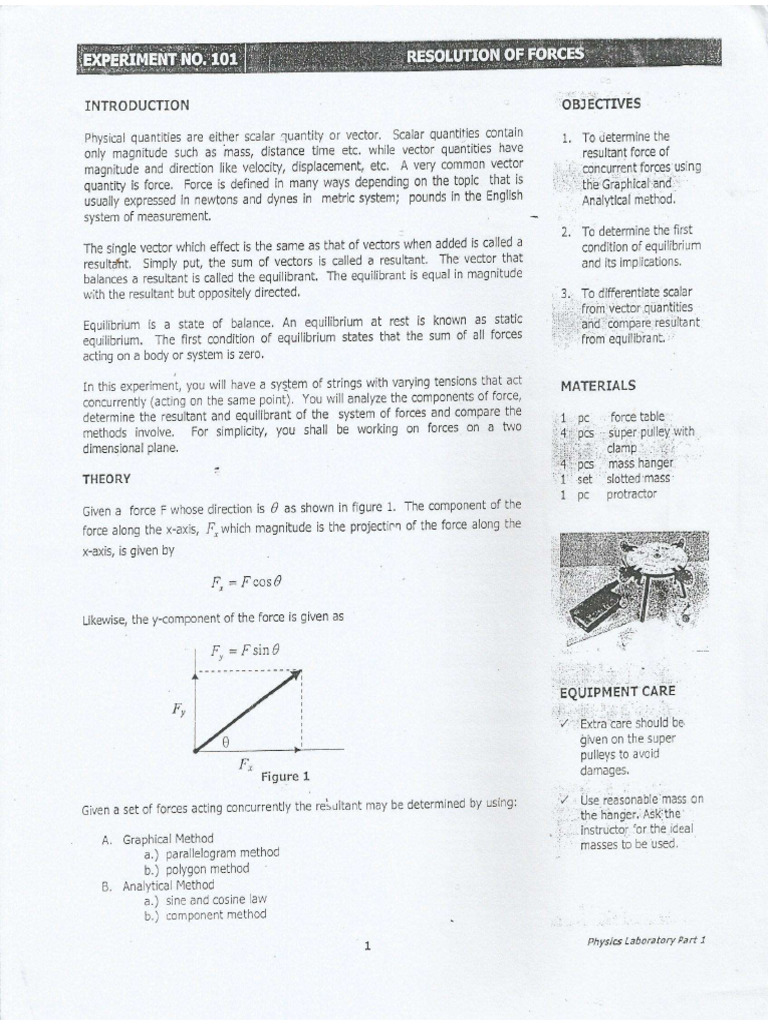 Physics Laboratory Handout 3 | PDF