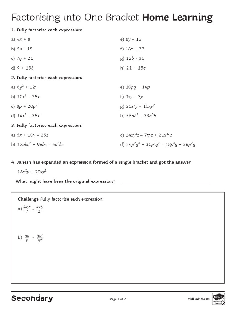 Fully Factorise 8p + 12 | PDF | Factorization | Arithmetic