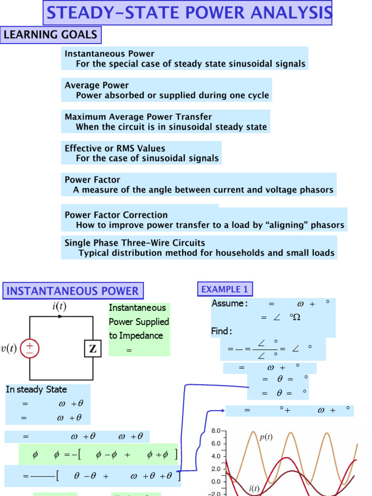 Lecture Note 2-AC Power Analysis | PDF | Electric Power | Physical Quantities