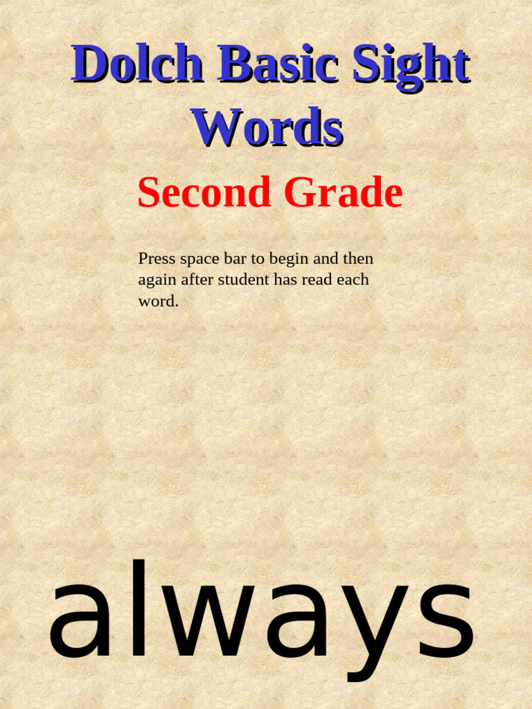 Dolch 2nd Grade Words | PDF
