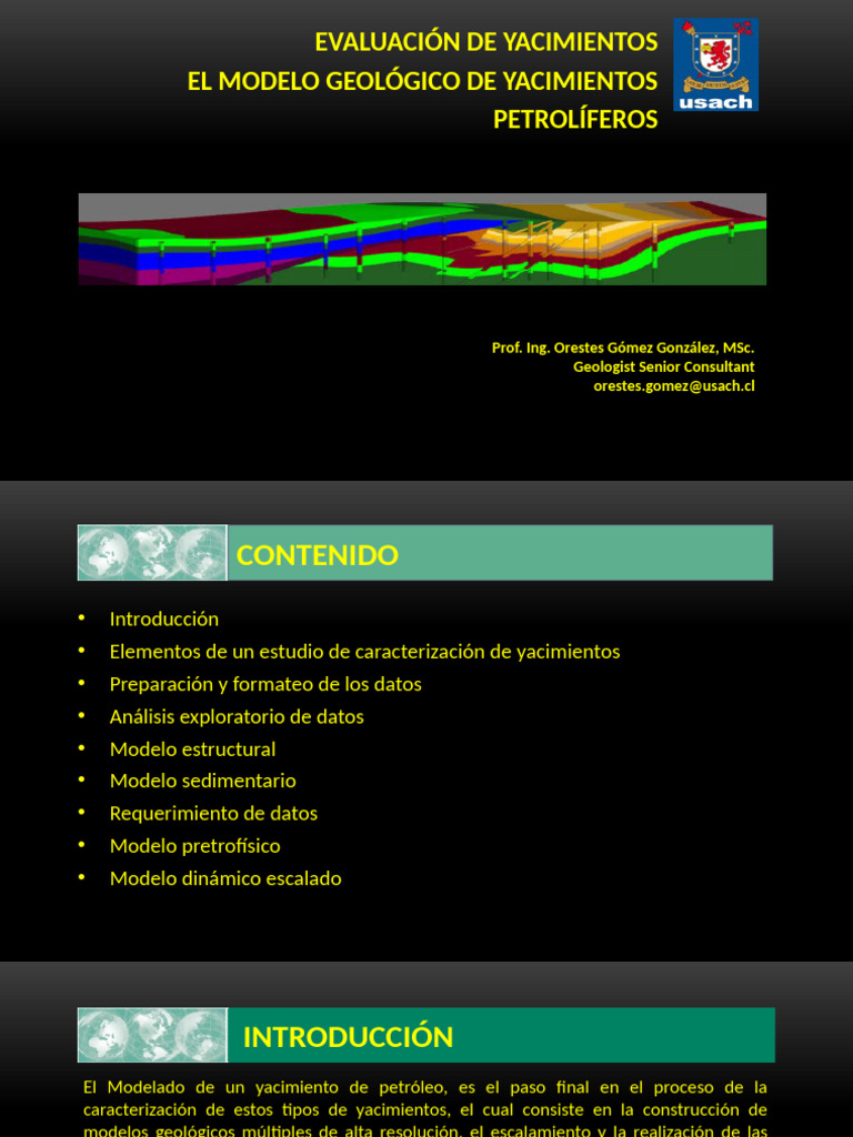 006a-Modelamiento Geológico de Yacimientos de Petroleo | PDF | Simulación | Geología
