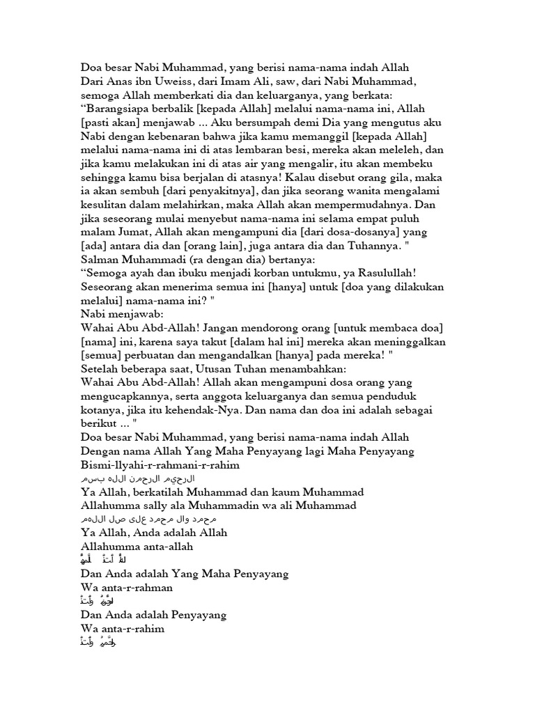 Doa Besar Nabi Muhammad | PDF